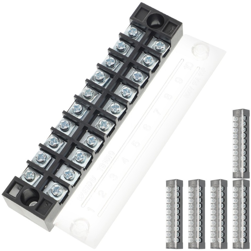 6pcs -1510 Terminal Block Wire Connector 15A 10-position Fixed Terminal ...