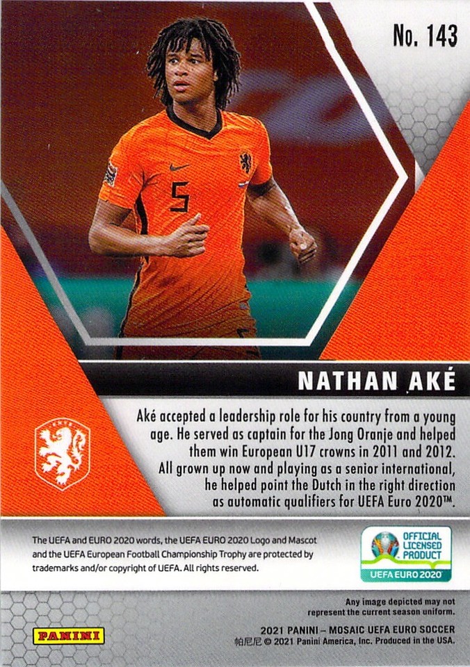 Nathan Ake 2021 Panini Mosaic UEFA Euro 2020 Soccer Card #143 ...