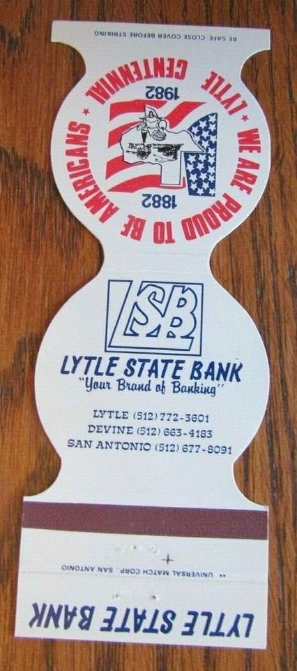 LYTLE, DEVINE & SAN ANTONIO, TEXAS: LYTLE BANK JEWELITE MATCHBOOK COVER ...
