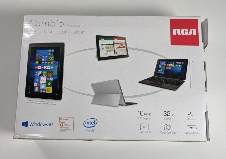 RCA Cambio 2-in-1 Notebook/Tablet (W101SA23T2) 32GB Storage | eBay