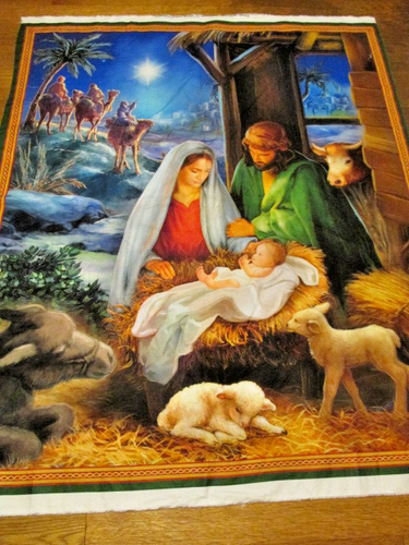 Fabric panel (large) - Christmas Nativity Scene | eBay