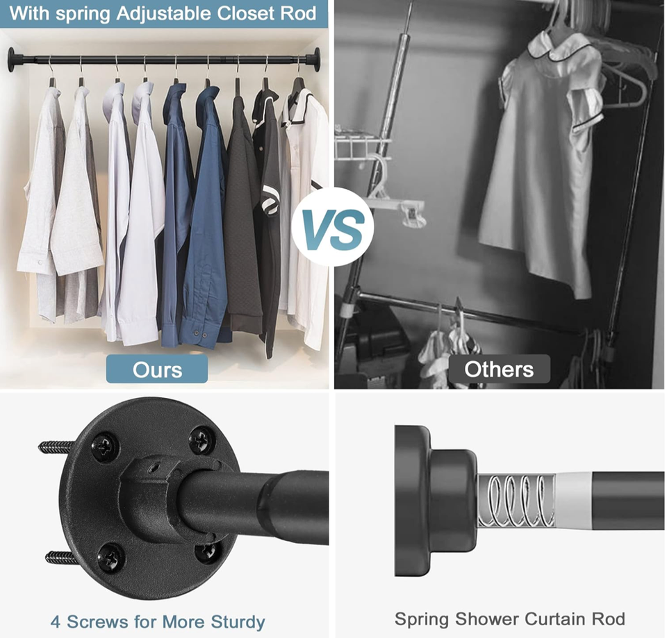 Hanging Closet Rod, 29-78Inches Space Saving Closet Rod Extender ...