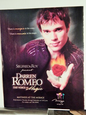 DARREN ROMEO MAGIC AT MIRAGE / TOP OF THE WORLD STRAT LAS VEGAS VTG ...