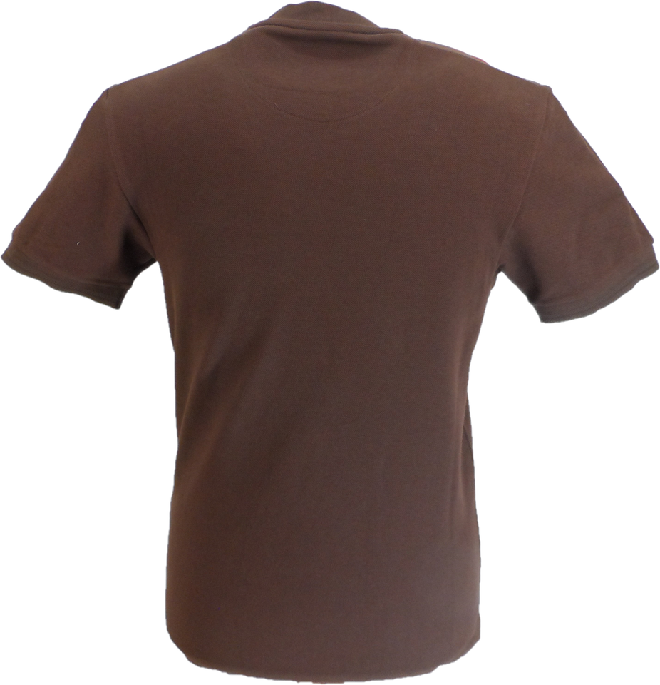 Trojan Mens Chocolate Brown Racing Stripe Pique T Shirt | eBay
