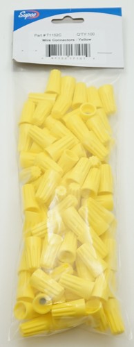 Supco Wire Connector, large yellow connector with spring insert, 100 ...