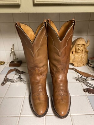 TONY LAMA 5084 USA DISTRESSED BROWN USA VINTAGE WESTERN COWBOY BOOTS 11 ...