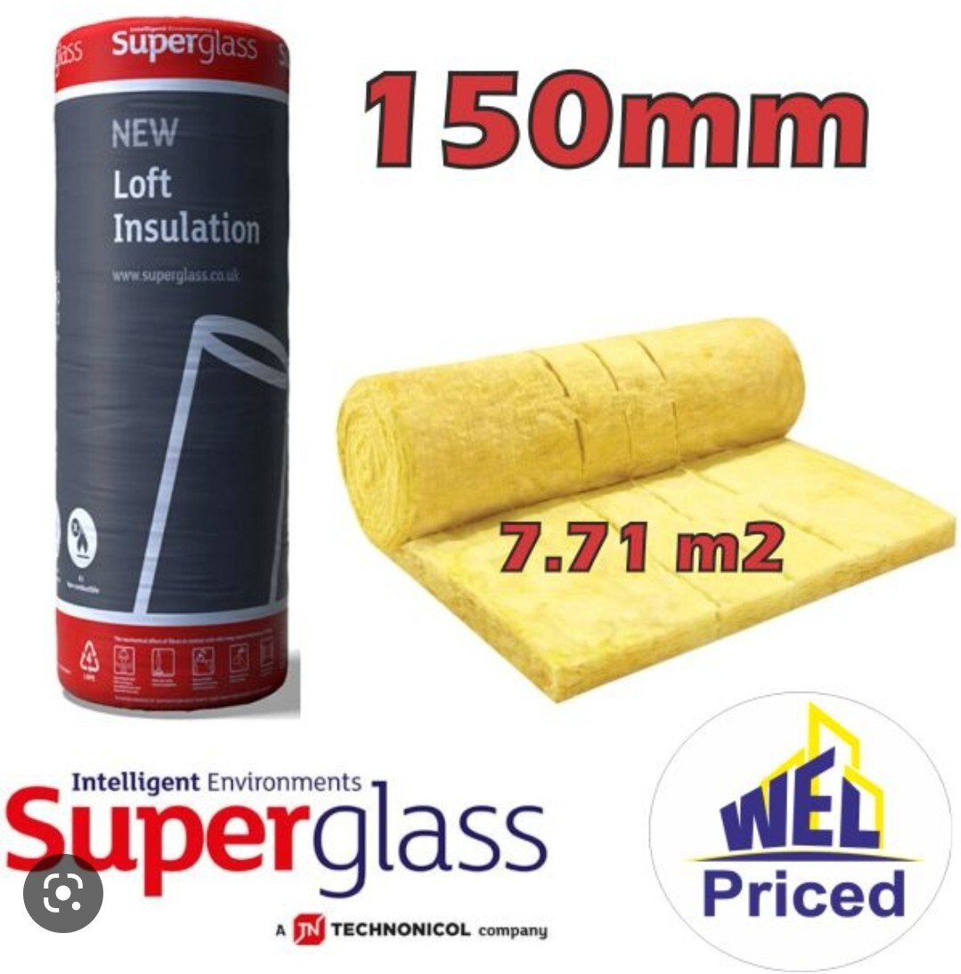 Superglass Loft Insulation 150mm Rolls 7.7m2 BARGAIN | eBay UK