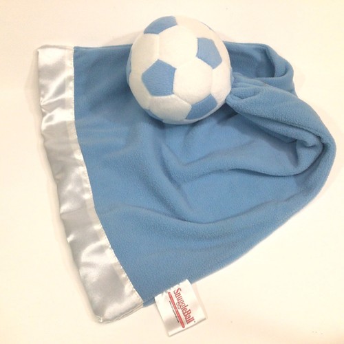 Snuggle Ball Soccer Ball Blue Baby Lovey Security Blanket Satin Trim Snuggleball | eBay