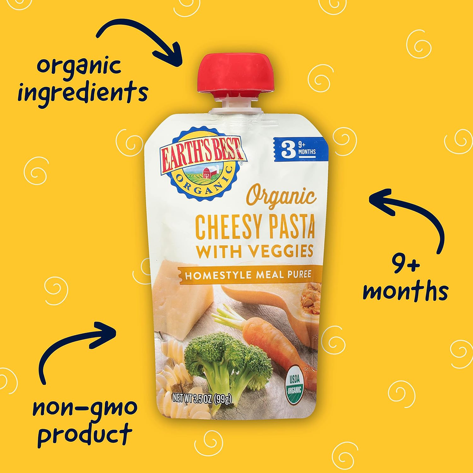 Earth's Best Organic Baby Food Pouches, Stage 3 Homestyle Meal Puree ...