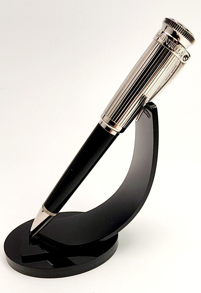 RARE DUNHILL SENTRYMAN CHASSIS BLACK AND SILVER BALLPOINT PEN NWE2613 ...