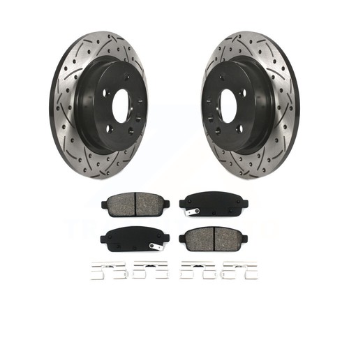 Rear Drilled Slotted Brake Rotors Pads Kit for 2013-2017 Chevrolet ...