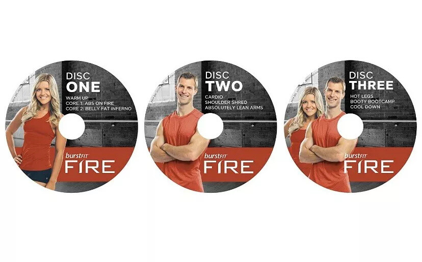 Dr. Axe Burstfit FIRE Home Fitness COMPLETE 30 Day Program 3 CDs Body ...