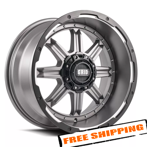 Grid Wheels 20x12 -44 8x170 125.50 GD10 Matte Anthracite with Black Lip ...