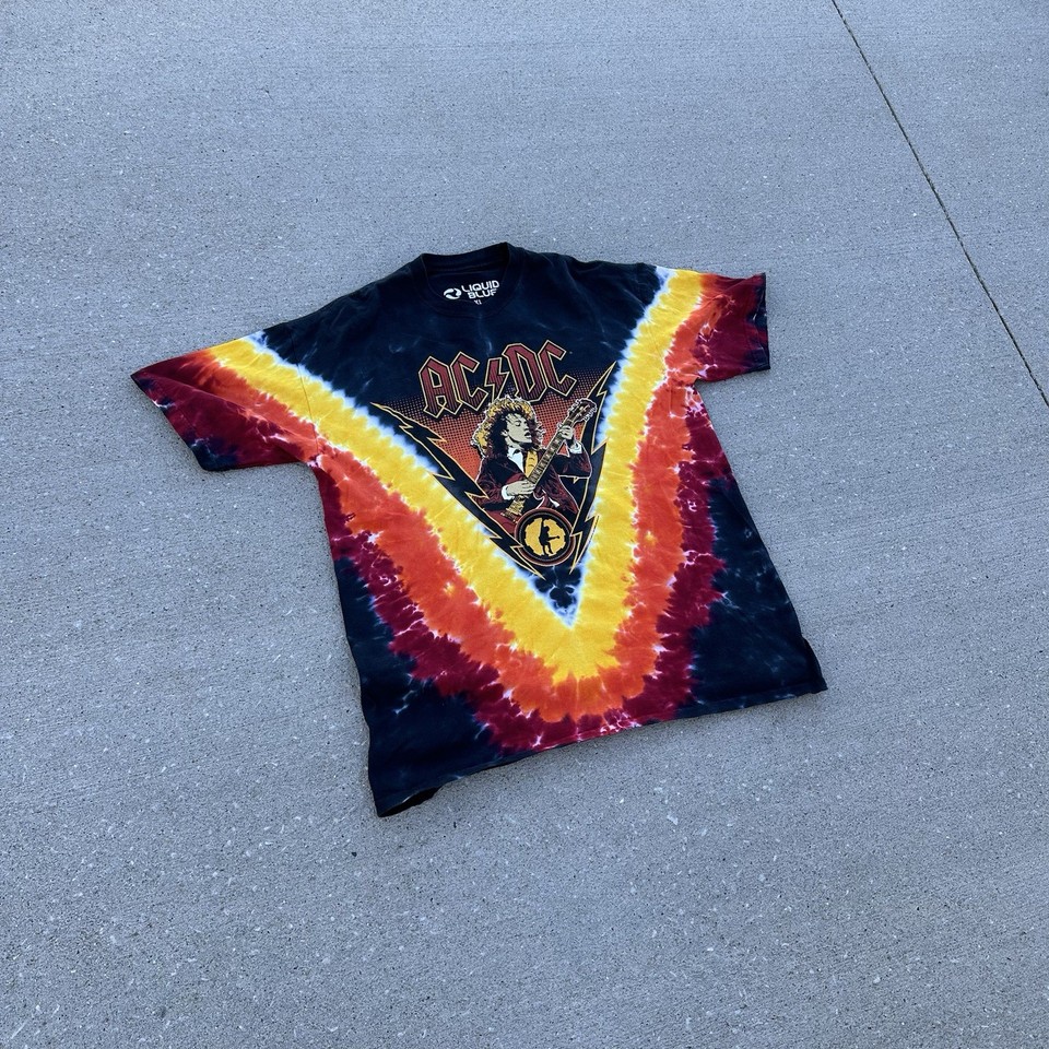 Liquid Blue 2013 AC/DC Tie Dye AOP Band Graphic Tee Men’s Size XL ...