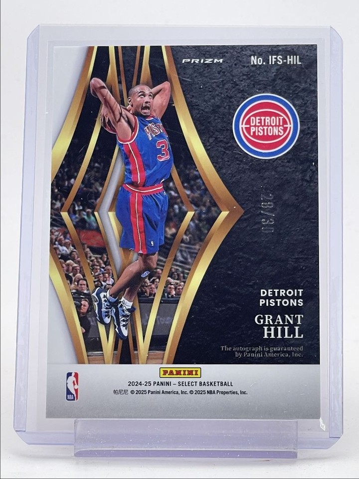 GRANT HILL 2024-25 SELECT IN FLIGHT ORANGE PULSAR PRIZM FOTL AUTO /30 ...