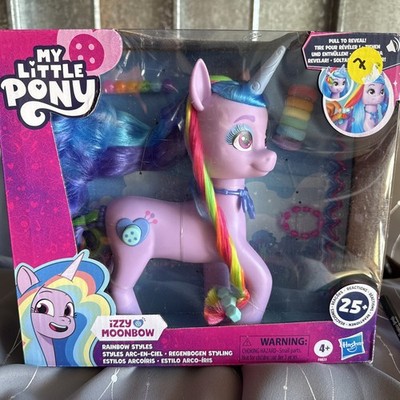 My Little Pony Rainbow Styles Izzy Moonbow Figure Hair Styling Toy New ...