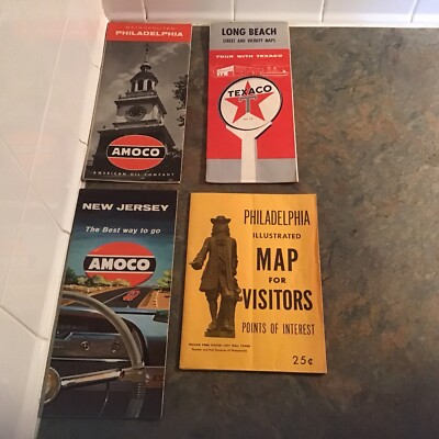 Lot Of 4 Vintage United States Cities Travel Folding Road Maps | eBay