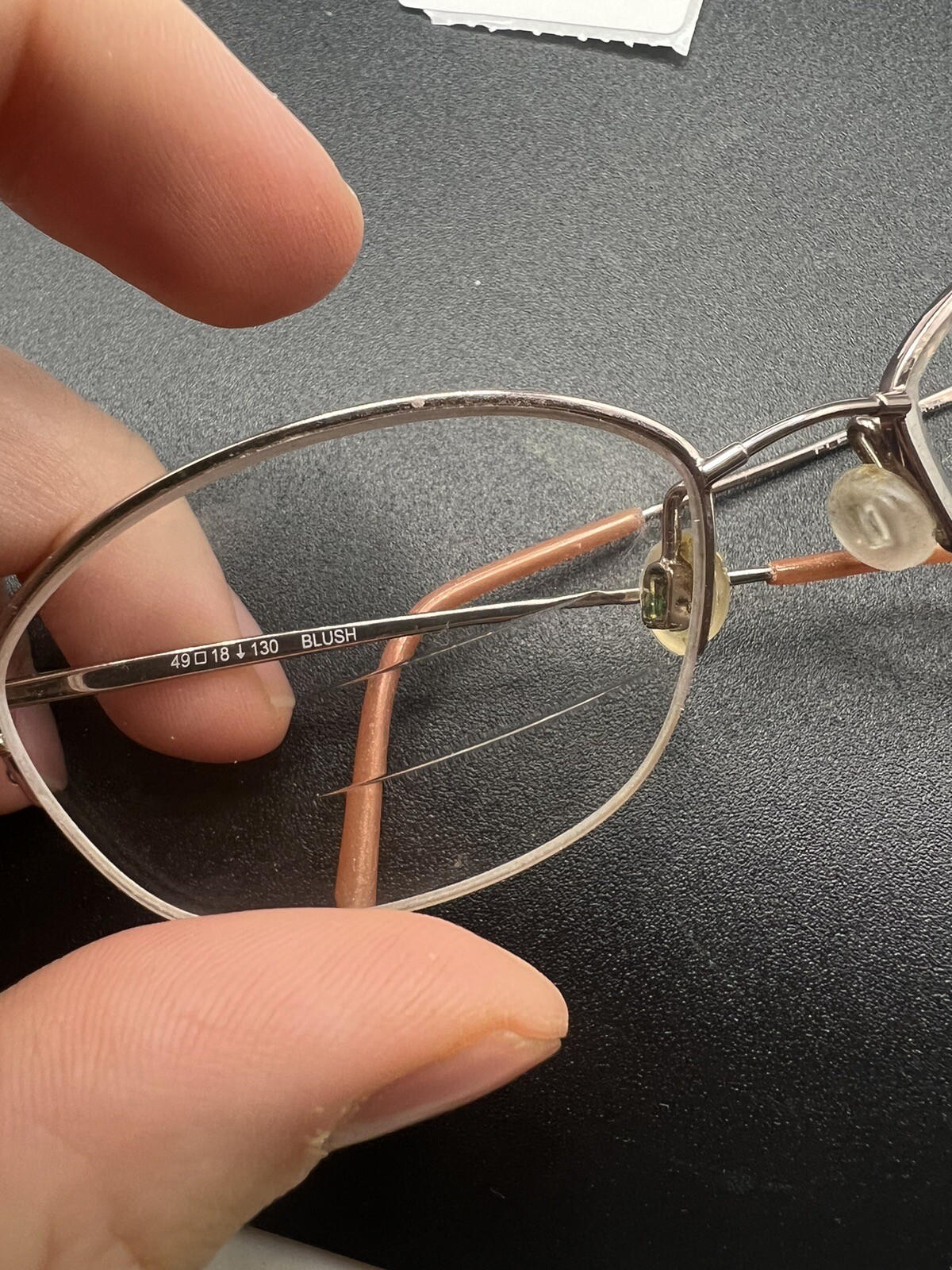 Flexon 651 Blush Titanium Womens Oval Half Rim Eyeglasses 49-18-130 ...