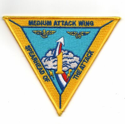 4" NAVY MATWING ONE TRIANGLE YELLOW MEDIUM ATTACK WING EMBROIDERED ...