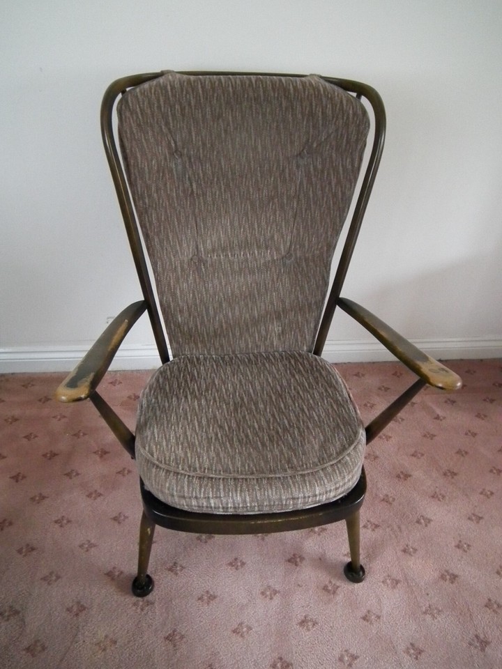 Vintage Ercol Windsor 477 low back / 478 high back easy chair set | eBay UK