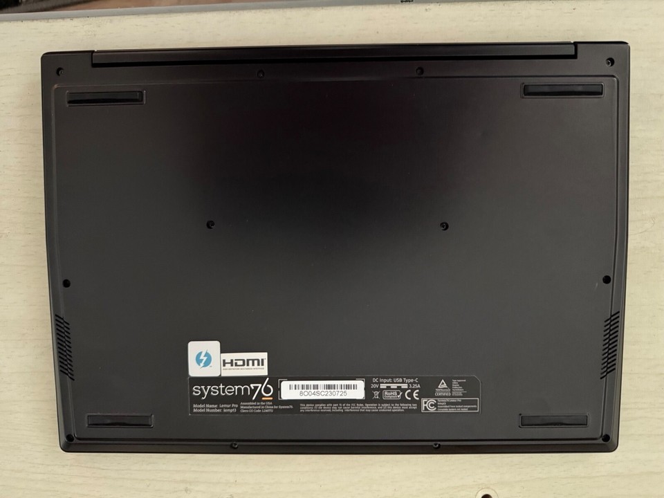 System76 Lemur Pro. Core Ultra 7 155, 1 TB + 500 GB, 40 GB RAM, 14.1 in ...