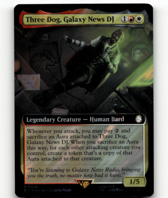 MTG Three Dog, Galaxy News DJ (Extended Art) (Surge Foil) - UB: Fallout ...