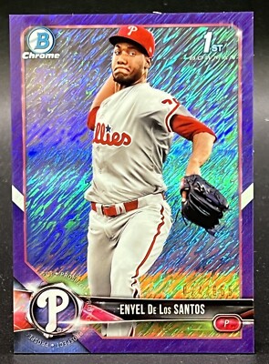 2018 Bowman Chrome 1st #BCP153 Enyel De Los Santos Phillies Purple ...