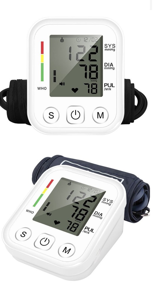 Digital Automatic Blood Pressure Monitor Upper Arm BP Machine Heart ...