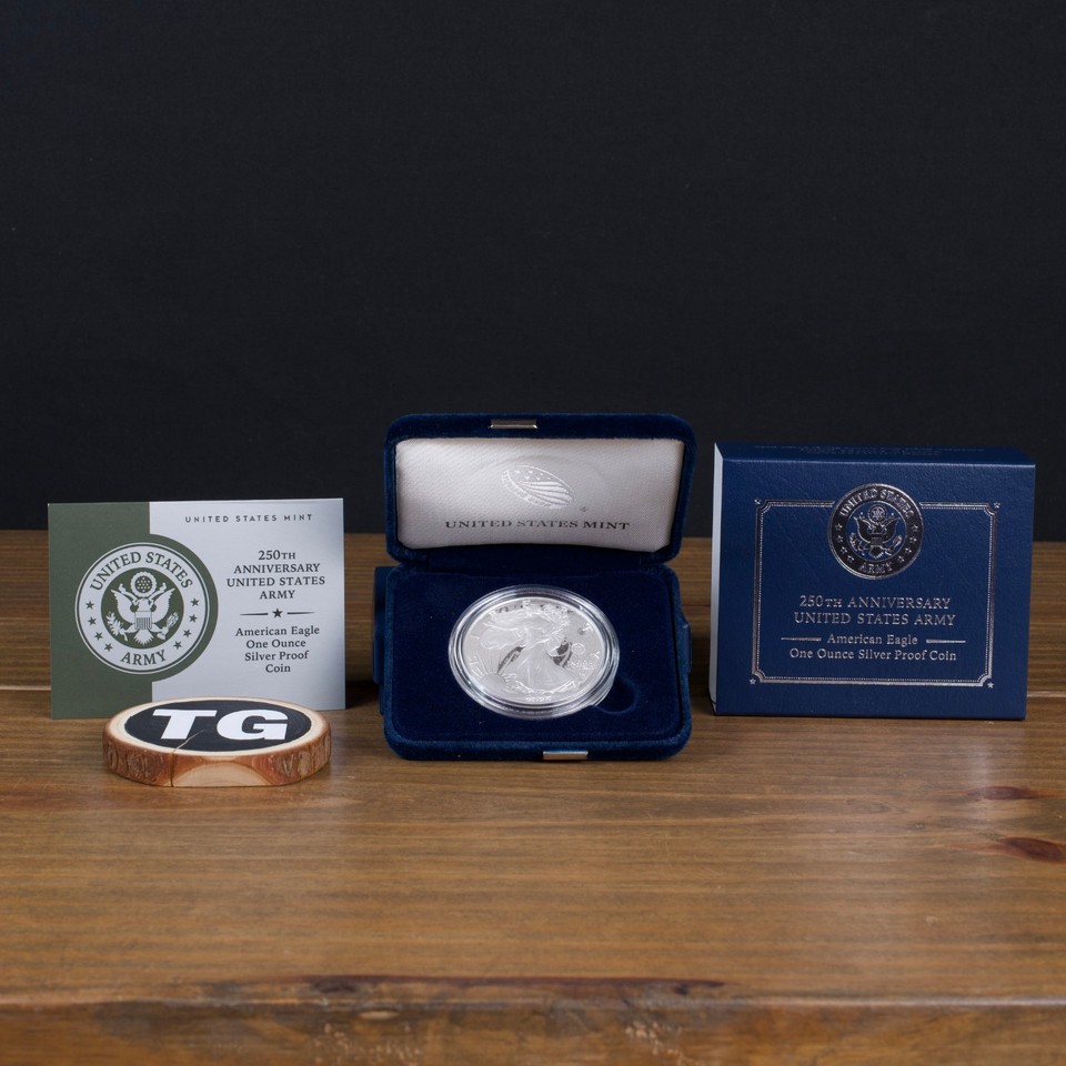 250th Anniversary U.S. Army American Eagle One Ounce Silver Proof Coin ...