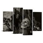 4 Piece Skull Canvas Wall Art Vintage Cool Human Skull with Flower ...