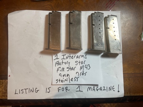 1 Interarms Factory Star FireStar M43 9mm 7 Round Magazine | eBay