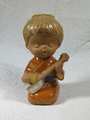 Vintage Ceramic stoneware Figurine Japanese Girl Playing Biwa ...