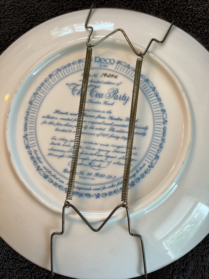 Reco 1991 Collector's Plate The Tea Party by Sandra Kuck Limited ...