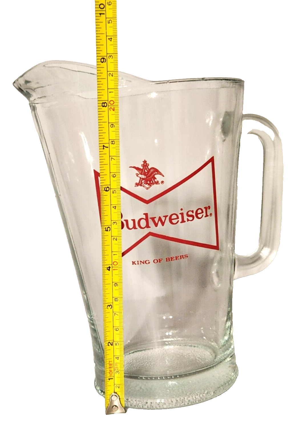 Vintage Budweiser "Bud King of Beers" Heavy Glass Beer Pitcher 9"H ...