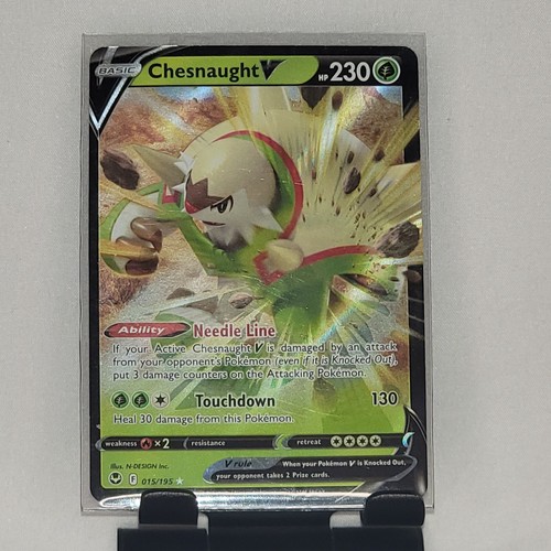 Chesnaught V 015/195 Ultra Rare Silver Tempest Pokemon Card - NM Near ...