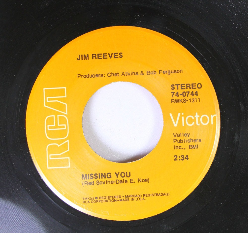 Country 45 Jim Reeves - Missing You / The Tie That Binds On Rca | eBay
