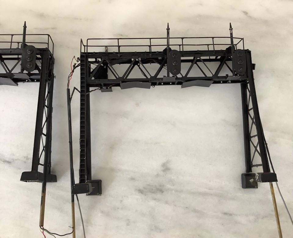 Vintage SILVINE HO Scale Pair Brass Railroad Signal Bridges, Ed Suydam ...