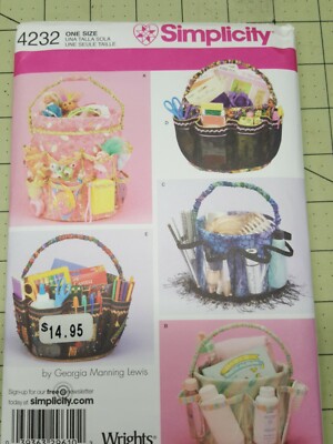 Simplicity Pattern 4232 Custom Bucket Covers Organizers 5 Styles UNCUT ...