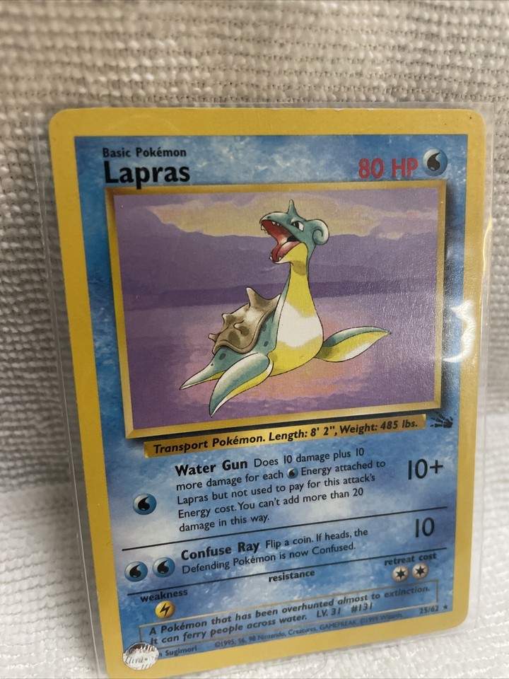 LAPRAS 25/62 1st Edition Fossil Non Holo Rare Pokemon Card LP WOTC ...