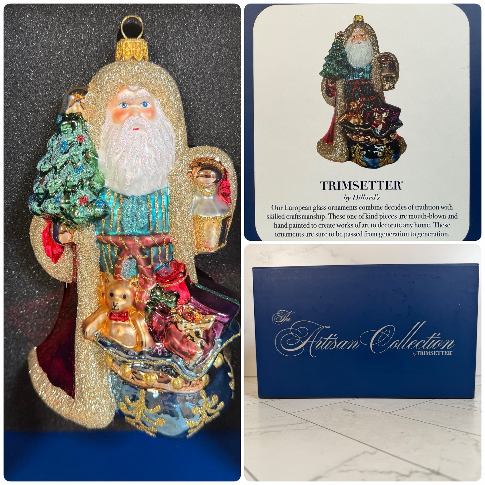 TRIMSETTER By Dillard’s Artisan Collection Santa Presents Bear Tree Bag ...