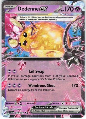 Dedenne ex - 093/193 Pokemon SV02: Paldea Evolved Holo Double Rare NM ...
