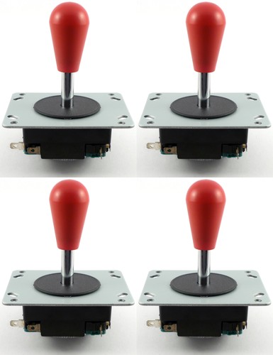 4 x Baolian Korean Style Bat Top Arcade Joysticks 4/8 Way (Red) MAME ...