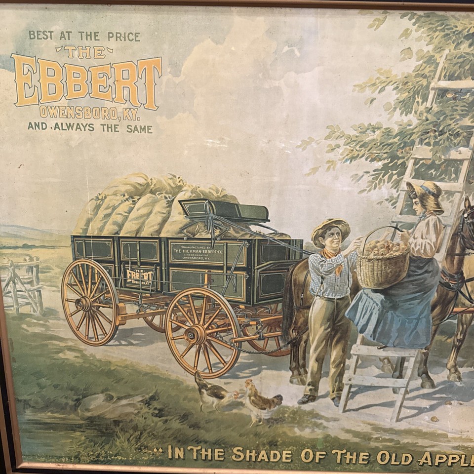 Vintage Ebbert Hickman Wagons Original Metal Lithograph Sign 1930s ...
