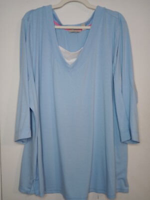 Isaac Mizrahi Live! QVC Baby Blue Size 3X Tunic Top Shirt | eBay