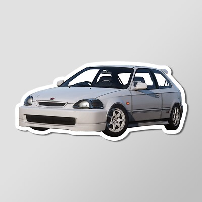 Civic Type R EK Hatchback JDM Car Vinyl Laptop Desktop Glossy Sticker 3 ...