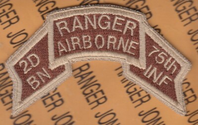 2nd Bn 75th Infantry AIRBORNE RANGER swallowtail Pre Regt 74-84 Desert ...