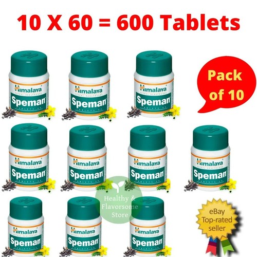 10 X Himalaya Speman Tablets - 600 Tablets (Pack of 10 X 60 Tablets) FS ...