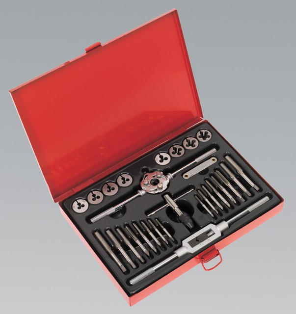 Sealey AK3028 Steel Tap and Die Metric Set 28pc Split Dies for sale ...