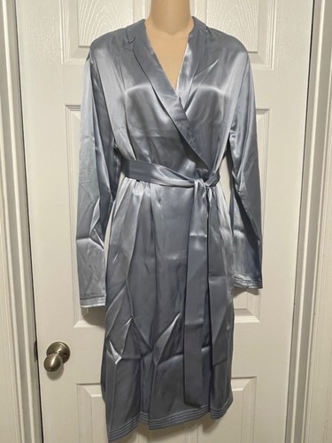 La Perla Azure Blue Silk Wrap Short Robe L Classic | eBay