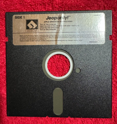 5 1/2" Floppy Disk ~ Jeopardy ~ 1987 ~ Game ~ Share Data ~ Apple ...
